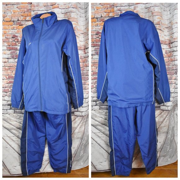 Reebok | Jackets & Coats | Reebok Athletic Wear Large Nylon Blue Logo ...